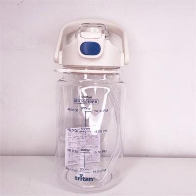 China Customized Tritan Plastic Water Bottle 1.5L Sport Outdoor Travel with Straw for sale