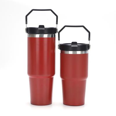 China 20oz 30oz Double Wall Vacuum Insulated Stainless Steel Tumbler with Handle for Hot Cold Drinks for sale