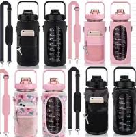 China 2L Half Gallon Water Bottle with Neoprene Sleeve Insulated Carry Strap for sale