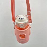 China 660ml Tritan Plastic Water Bottle for Kids Cute Pink Straw Cup BPA Free School for sale