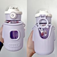 China 660ml Tritan Plastic Water Bottle for Kids Cute Pink Straw Cup BPA Free School for sale
