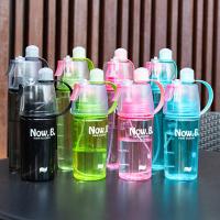 China Outdoor Custom Logo Pressing Type Plastic Sports Water Bottle with Cooling Mist Function for sale