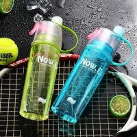 China Outdoor Custom Logo Pressing Type Plastic Sports Water Bottle with Cooling Mist Function for sale