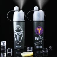 China Outdoor Custom Logo Pressing Type Plastic Sports Water Bottle with Cooling Mist Function for sale