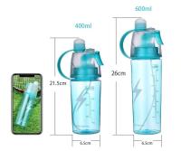 China Portable Outdoor Sports Spray Water Bottle 400ml 600ml PC ABS Plastic BPA Free for Climbing Hiking for sale