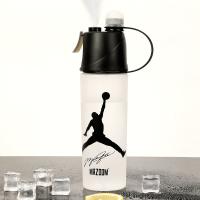 China 400ml 600ml Outdoor Plastic Sport Water Cup Pressing Type Spray Bottle Green PC ABS for sale