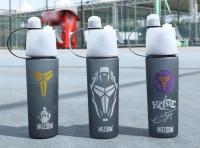 China 400ml 600ml Outdoor Plastic Sport Water Cup Pressing Type Spray Bottle Green PC ABS for sale
