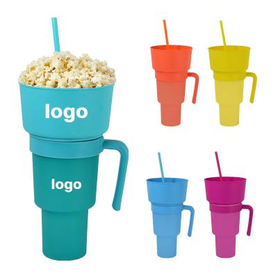 China 32oz 1L Plastic Stadium Tumbler Reusable Snack Cup for Coffee Tea Beer Water Custom Color for sale