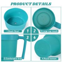 China Custom Logo 1L Plastic Snack Mug with Handle Eco-Friendly Durable Stadium Tumbler for sale