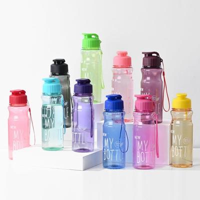 China 500ml Eco Friendly BPA Free PET Plastic Drinking Water Bottle with Rope Handle for Travel for sale