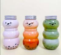China Christmas Tree Shaped Plastic Water Bottle 500ml for Juice Milk Tea Coffee for sale