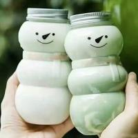 China Christmas Tree Shaped Plastic Water Bottle 500ml for Juice Milk Tea Coffee for sale
