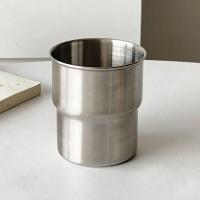 China 304 Stainless Steel Coffee Mug 290ml with Lid Custom Logo Single Wall Wooden Sleeve Cup for sale