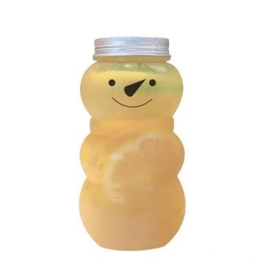 China Custom 500ml PET Plastic Snowman Christmas Bottle for Drink Decoration Customized for sale
