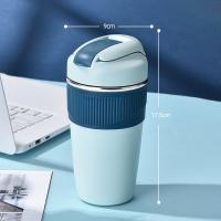 China Custom Logo 316 Stainless Steel Water Bottle 350ml 480ml with Silicone Cover and Straw for sale