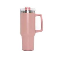 China 40oz Stainless Steel Sports Cup with Straw and Handgrip Large Capacity Travel Mug 304 for sale