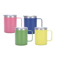 China 304 Stainless Steel Coffee Mug 12oz with Handle Hot Travel Cup Custom Color for sale