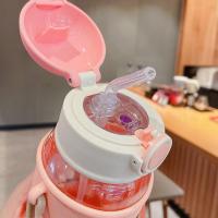 China Wholesale 620ml 3D Sticker Plastic Water Bottle Cute Bear Design for Kids Students for sale