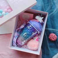 China 430ml Unicorn Plastic Water Bottle with Straw and Lid Cute Reusable Ice Cup for Adults for sale