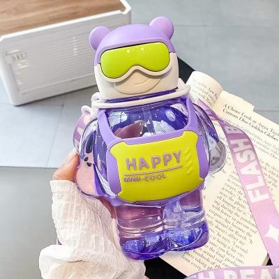 China Stocked Large Capacity Water Bottle WITH ROPE and Cute Bears Design for Students for sale
