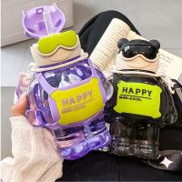 China Stocked Large Capacity Water Bottle WITH ROPE and Cute Bears Design for Students for sale