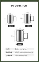China Outdoor Camping Stainless Steel Water Cup 400ml with Handle Custom Logo for sale