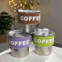 China 400ml 304 Stainless Steel Mini Thermos Bottle Custom Color Coffee Mug with Rope for sale