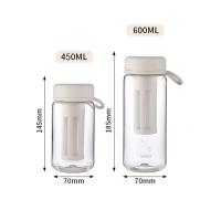 China Leak Proof Plastic Drink Bottle 450ml 600ml Portable Outdoor Cup with Infuser for sale