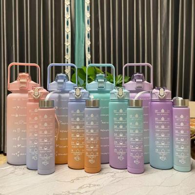 China BPA Free Tritan Gradient Sport Water Bottle Set 1000ml 1500ml 2000ml for Gym Travel for sale