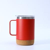 China 304 Stainless Steel Office Coffee Mug 12oz 16oz with Cork Bottom and Ergonomic Handle for sale