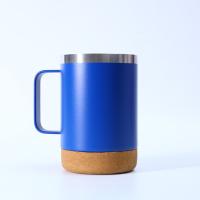 China 304 Stainless Steel Office Coffee Mug 12oz 16oz with Cork Bottom and Ergonomic Handle for sale