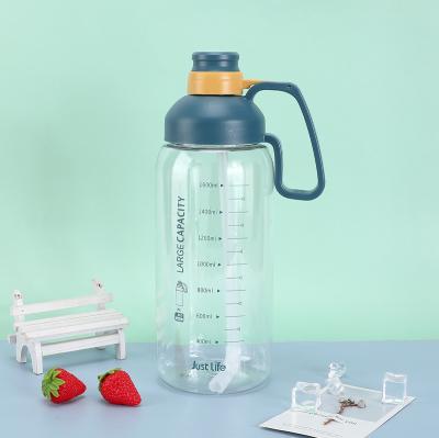 China Large Capacity Plastic Water Bottle 1800ml with Straw for Outdoor Sports Travel Camping for sale