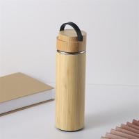 China 500ml Stainless Steel Vacuum Thermos Cup 304 Insulated Water Bottle with Bamboo Lid Custom Logo for sale