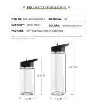 China 750ml Clear Plastic Sports Water Bottle BPA Free Eco Friendly Drinking Bottle for Hot Water for sale