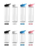 China 750ml Transparent Plastic Sports Travel Water Bottle BPA Free PP Lid Custom Color for sale