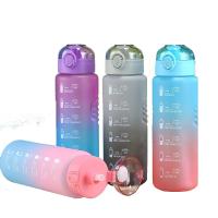 China 32oz 1L Half Gallon Plastic Sports Water Bottle Custom Gradient Color Gym Fitness for sale