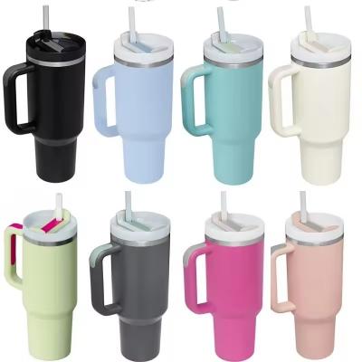 China Custom Color 40oz Stainless Steel Travel Tumbler with Handle for On-the-Go for sale