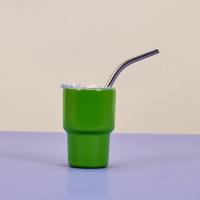 China 2oz 304 Stainless Steel Shot Glass Mini Pocket Cup with Straws Custom Color for sale