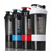 China 500ml Three Layer Protein Shaker Bottle with Lid for Gym Fitness Sports Outdoor for sale