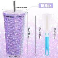 China Custom Color Double Wall Stainless Steel Tumbler 500ml 750ml with Straws for Outdoor Travel for sale