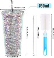 China Custom Color Double Wall Stainless Steel Tumbler 500ml 750ml with Straws for Outdoor Travel for sale