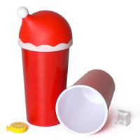 China 20oz 600ml Christmas Coffee Mugs with Lid and Straw Custom Logo PP Plastic Cup for sale
