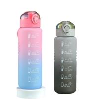 China 32oz 1000ml Motivational Sports Water Bottle with Flip Top Leak Proof Lid Portable for sale