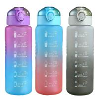 China 32oz 1000ml Motivational Sports Water Bottle with Flip Top Leak Proof Lid Portable for sale