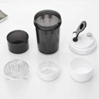 China 500ml Three Layer Plastic Protein Shaker Cup for Gym Fitness Outdoor Sports for sale