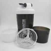 China 500ml Three Layer Plastic Protein Shaker Cup for Gym Fitness Outdoor Sports for sale