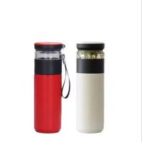 China 500ml Stainless Steel Vacuum Insulated Tea Bottle with Separation Filter Portable Teacup for sale