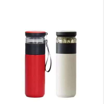 China 500ml Stainless Steel Vacuum Insulated Tea Bottle with Separation Filter Portable Teacup for sale