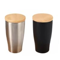 China 304 Stainless Steel Water Bottle 350ml with Bamboo Lid for Travel Outdoor for sale