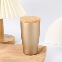 China 304 Stainless Steel Water Bottle 350ml with Bamboo Lid for Travel Outdoor for sale
